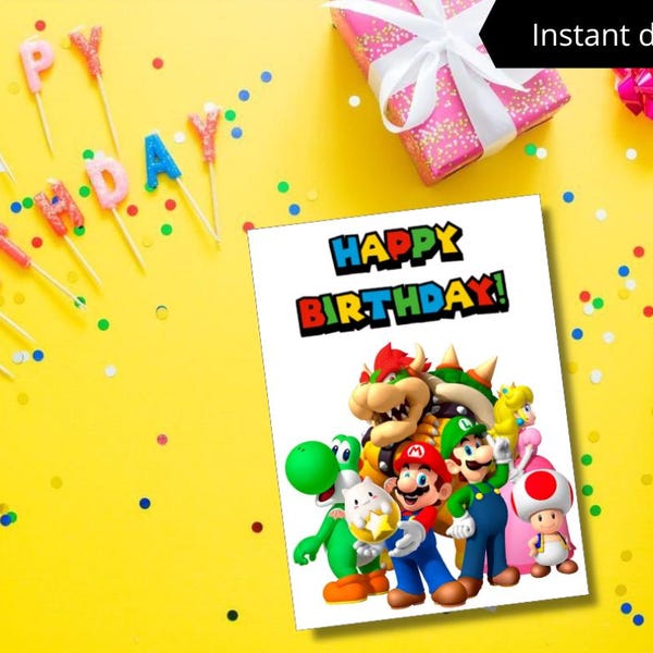 Nintendo Birthday Card - Etsy
