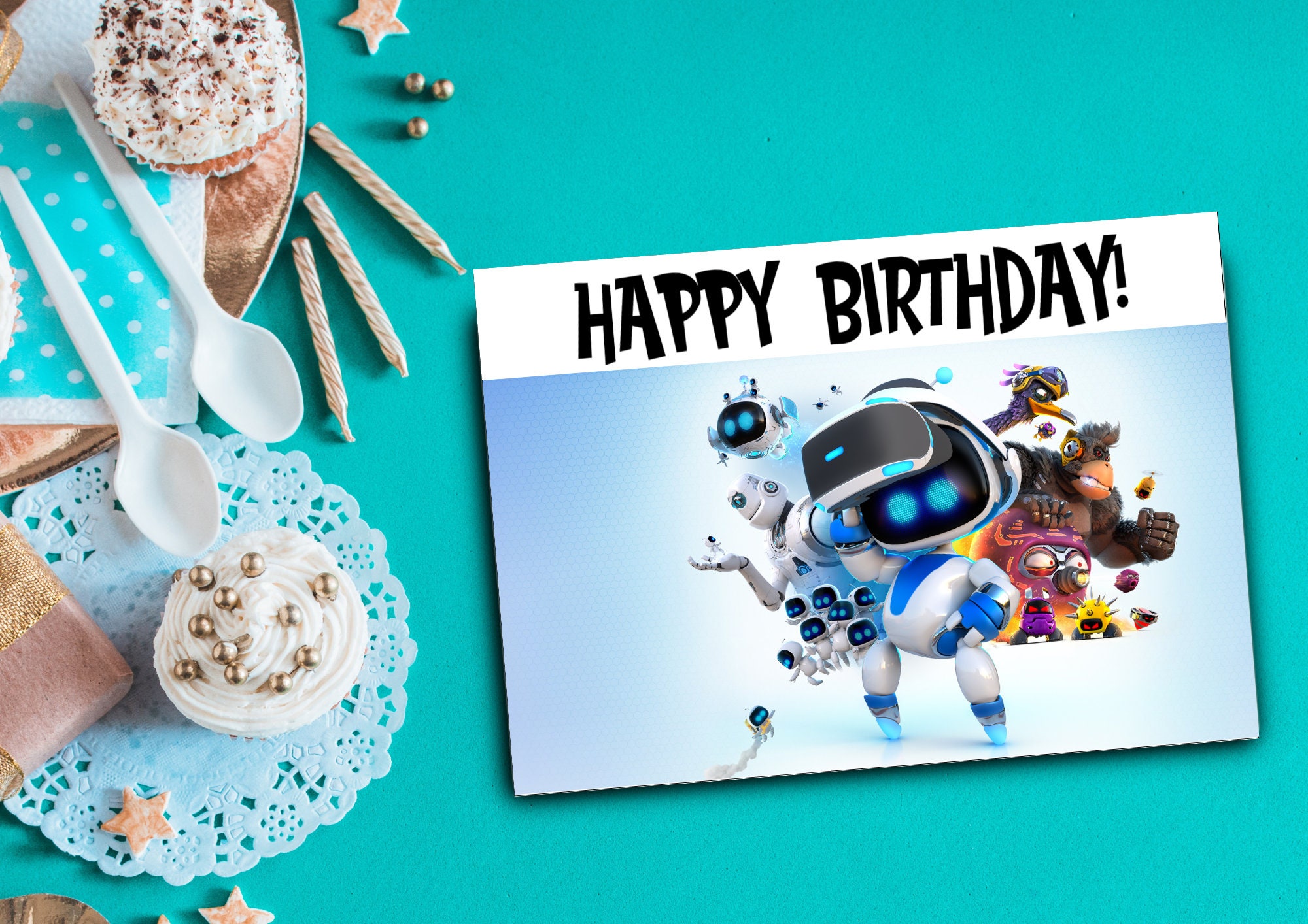 Printable Birthday Card With Astro Bot, Printable Greeting Card, Print ...