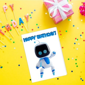 Printable Birthday Card With Astro Bot, Printable Greeting Card, Print ...