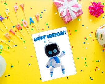 Printable Birthday Card With Astro Bot, Printable Greeting Card, Print ...