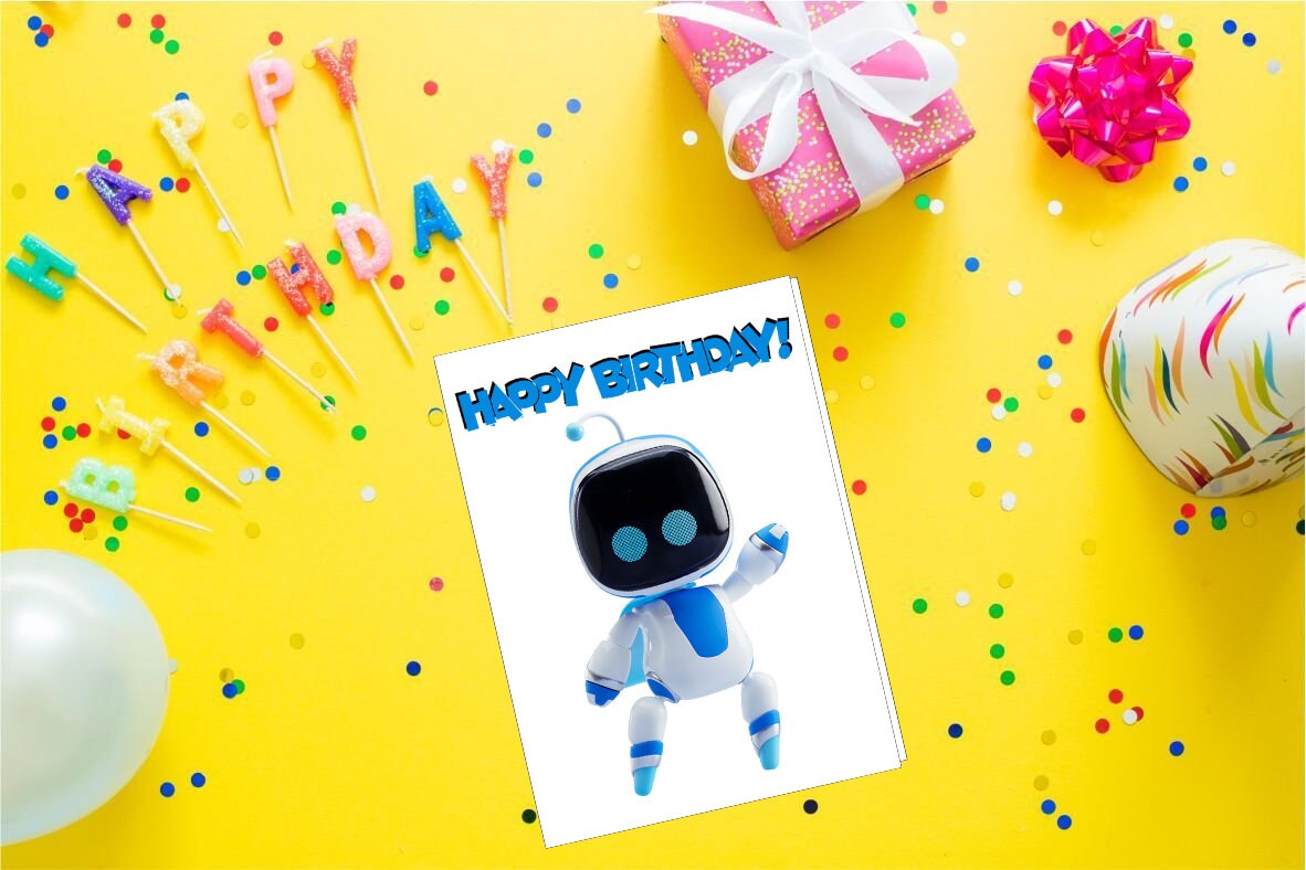 Printable Birthday Card With Astro Bot, Printable Greeting Card, Print ...