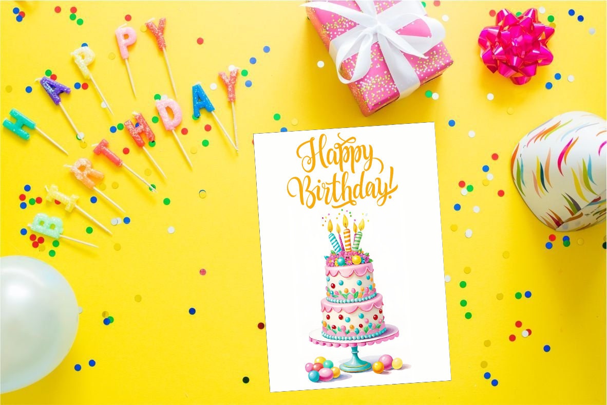 Printable Birthday Card, Printable Greeting Card, Print at Home - Etsy
