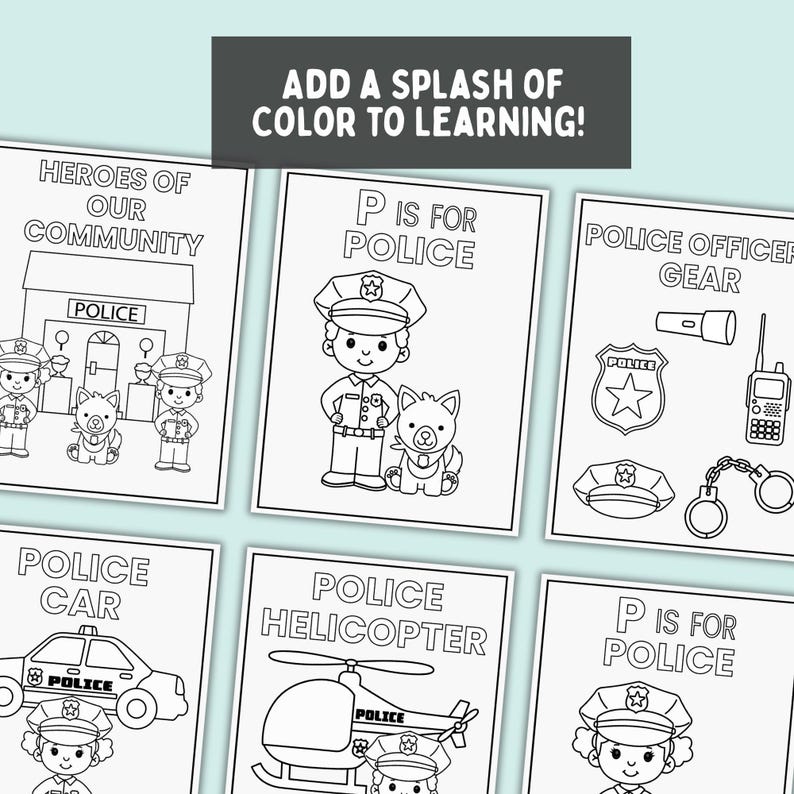 Police Themed Activity Pack - Word Search, Coloring Pages & Mazes for ...