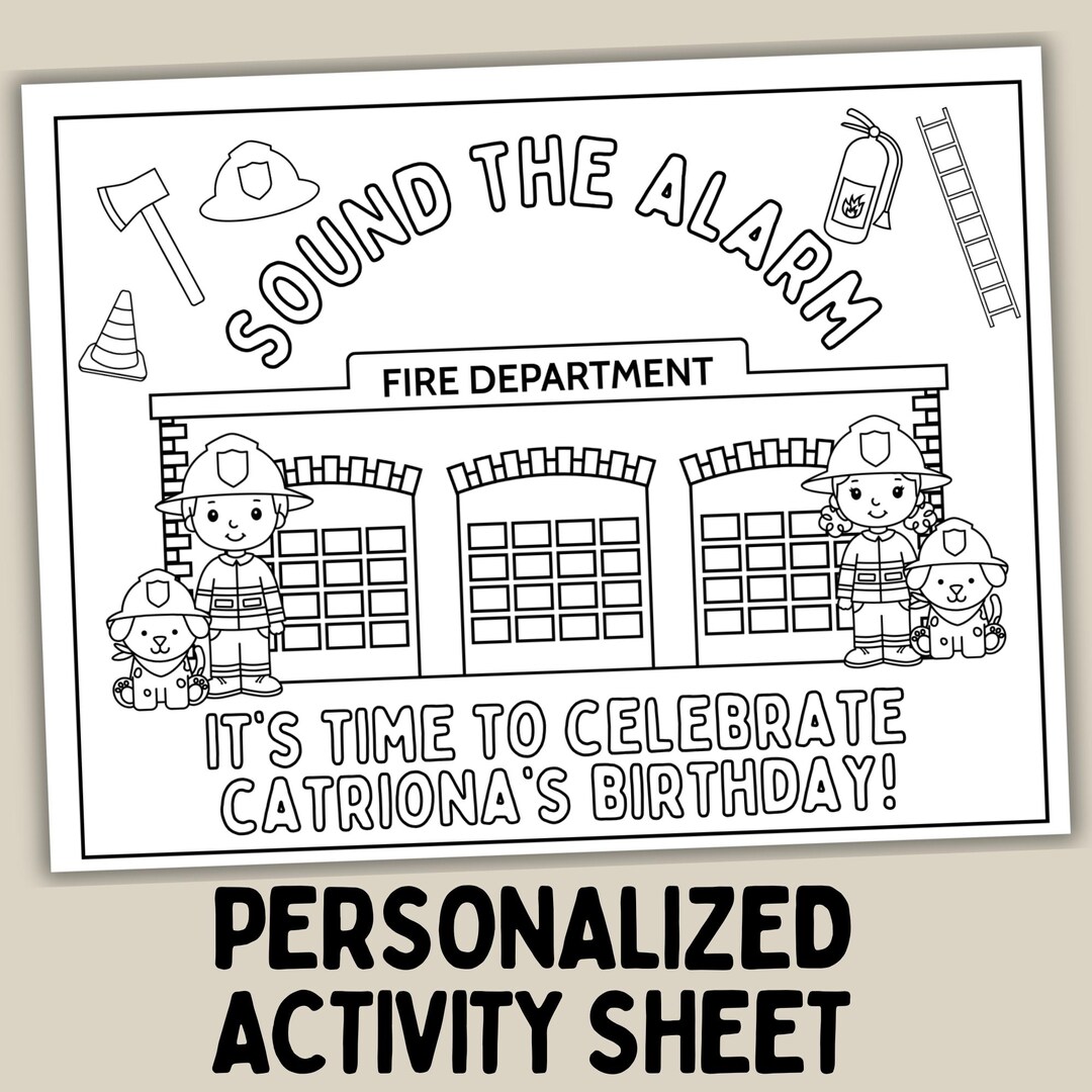 Firefighter Activity Sheet, Customizable Fun & Educational Printable ...