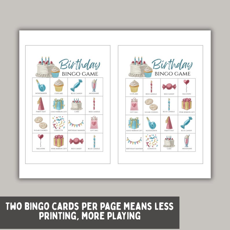 Birthday Bingo Game Printable, Colorful and Engaging Birthday Party ...