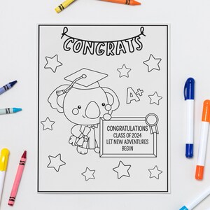 Graduation Coloring Pages, 2024 Graduate Printables, Gift for Graduate ...