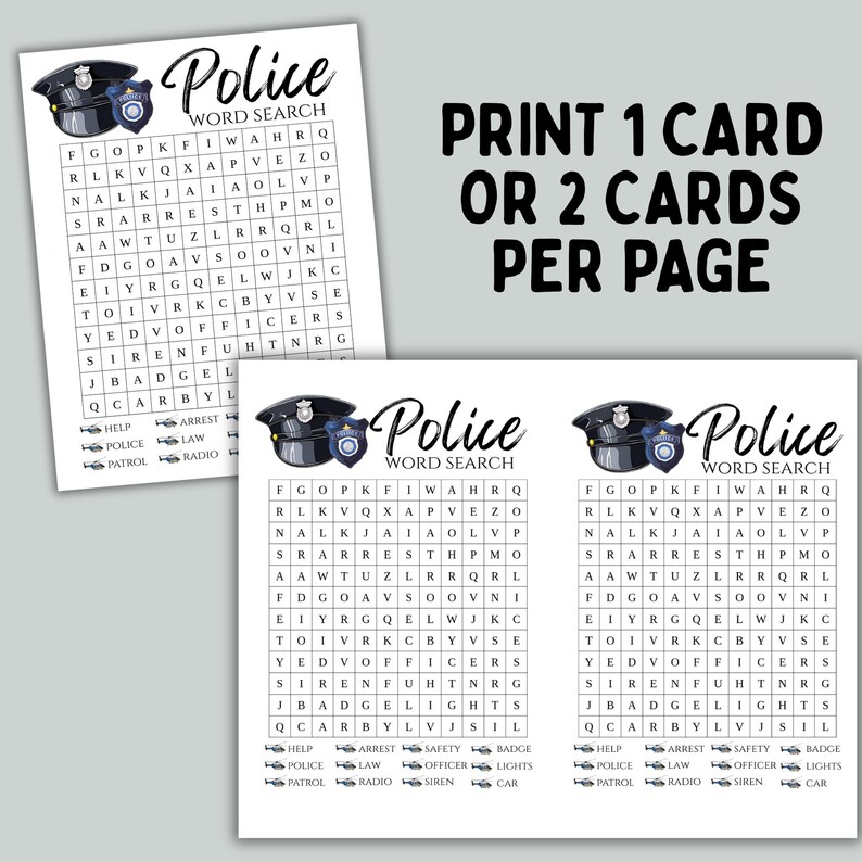 Police Word Search Printable for Kids, Engaging Learning Tool, Ideal ...