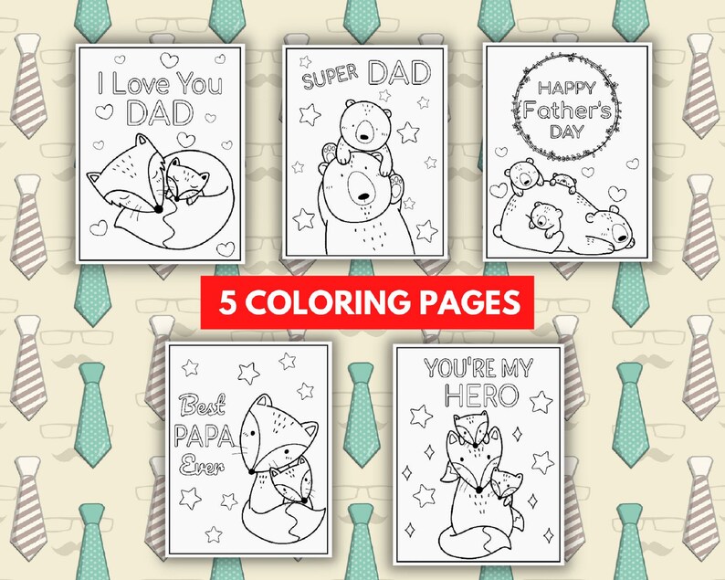 Father's Day Coloring Page, Gift for Dad, Dad Coloring Book for Kids ...