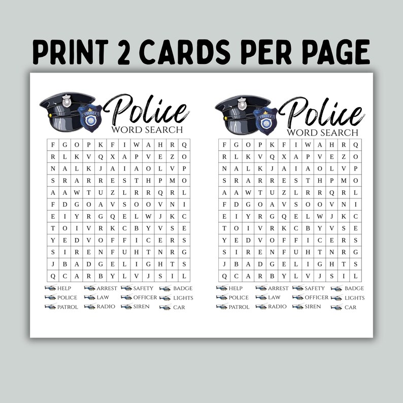Police Word Search Printable for Kids, Engaging Learning Tool, Ideal ...