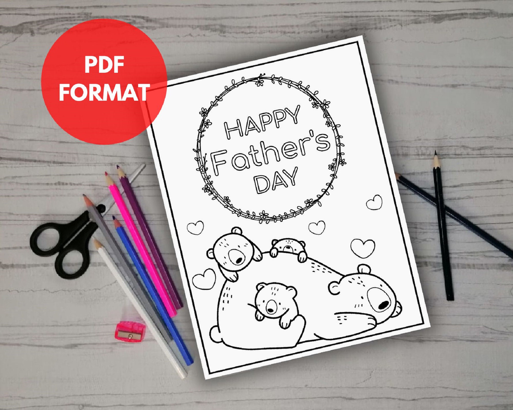 Father's Day Coloring Page, Gift for Dad, Dad Coloring Book for Kids ...