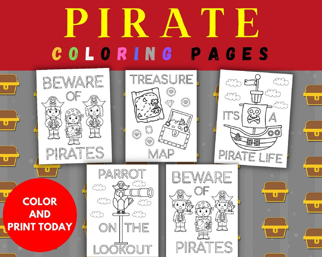 Pirate Coloring Pages, Pirate Party Printables, Pirate Activities ...
