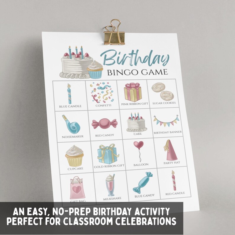 Birthday Bingo Game Printable, Colorful and Engaging Birthday Party ...