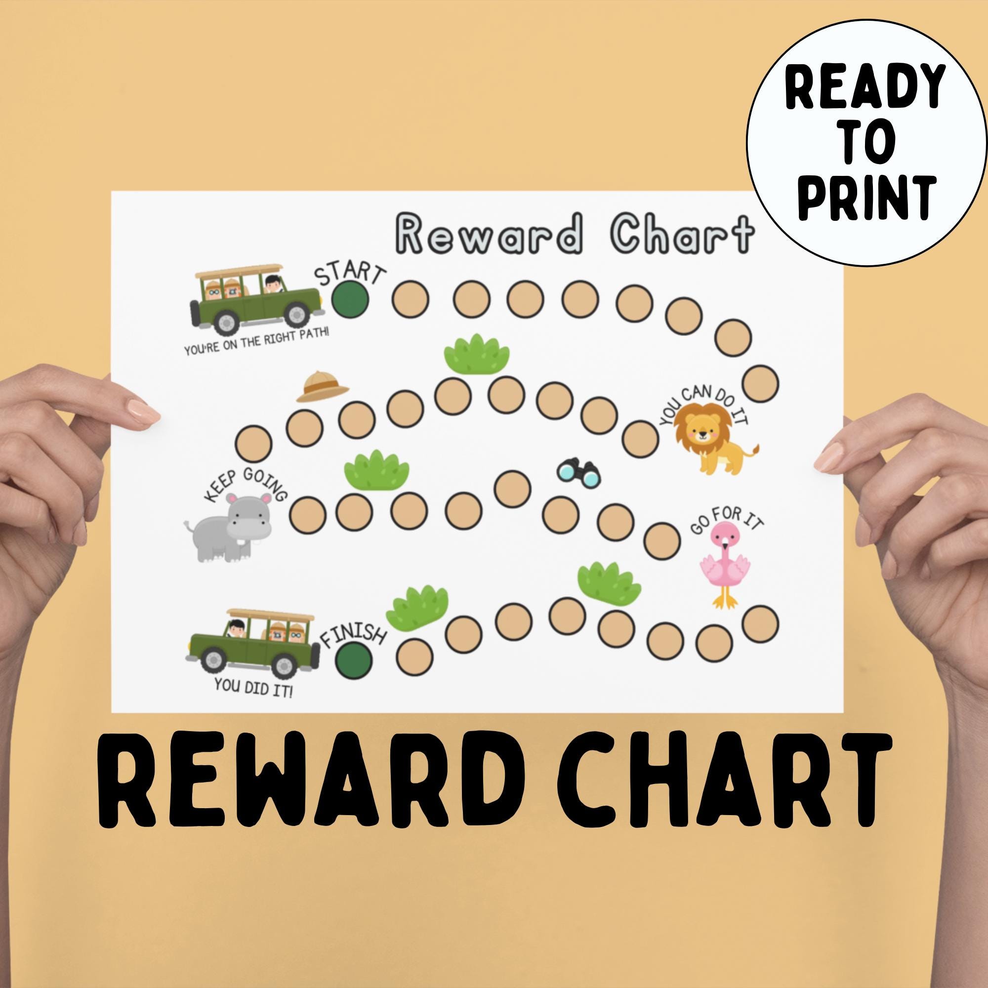 Reward Chart for Kids Jungle Themed Behavior Tracker Perfect for ...
