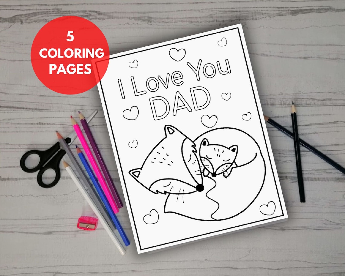 Father's Day Coloring Page, Gift for Dad, Dad Coloring Book for Kids ...