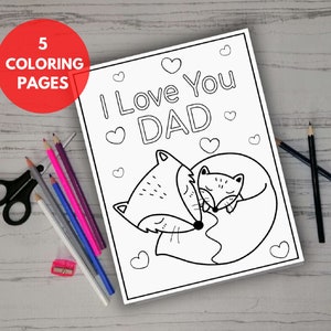 Father's Day Coloring Page, Gift for Dad, Dad Coloring Book for Kids ...