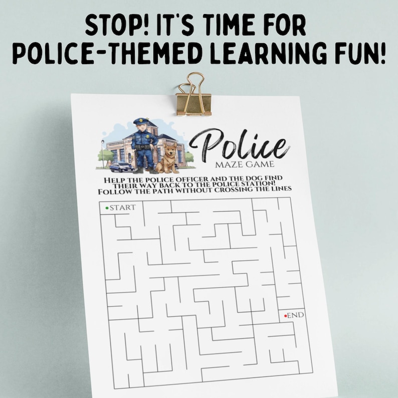 Police Themed Activity Pack - Word Search, Coloring Pages & Mazes for ...