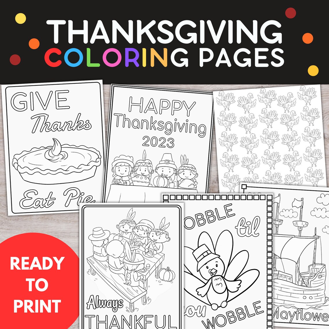 Thanksgiving Coloring Page Printable, Homeschool Thanksgiving, Fall ...