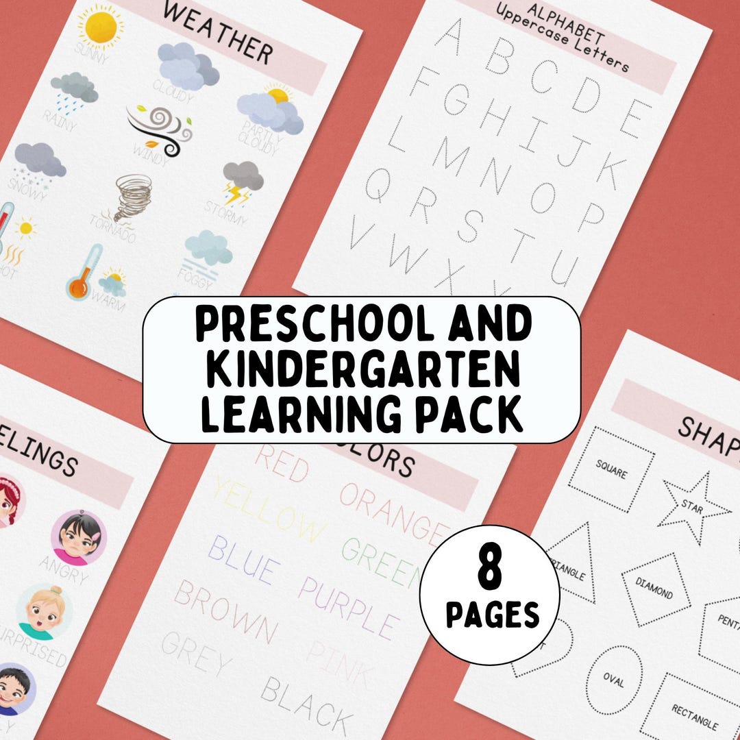 Kindergarten Learning Pack - Fun Educational Printables for Home ...