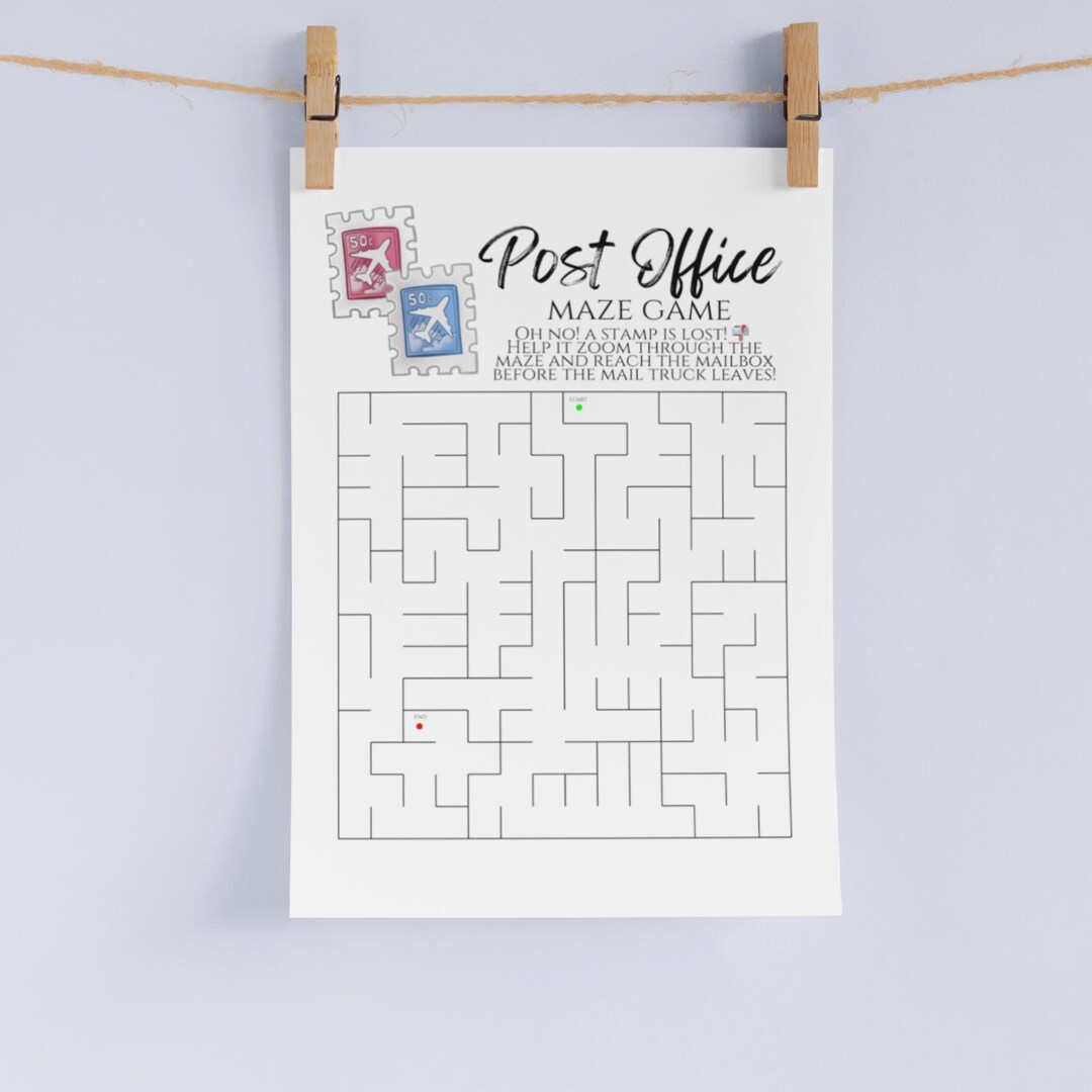 Post Office Word Search and Maze Game Printable, Fun Educational ...