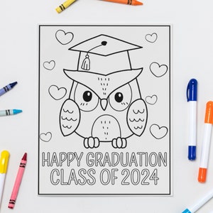 Graduation Coloring Pages, 2024 Graduate Printables, Gift for Graduate ...