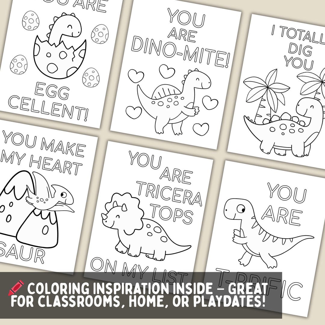 Dinosaur Coloring Pages With Pun Illustrations, Entertaining Kids ...