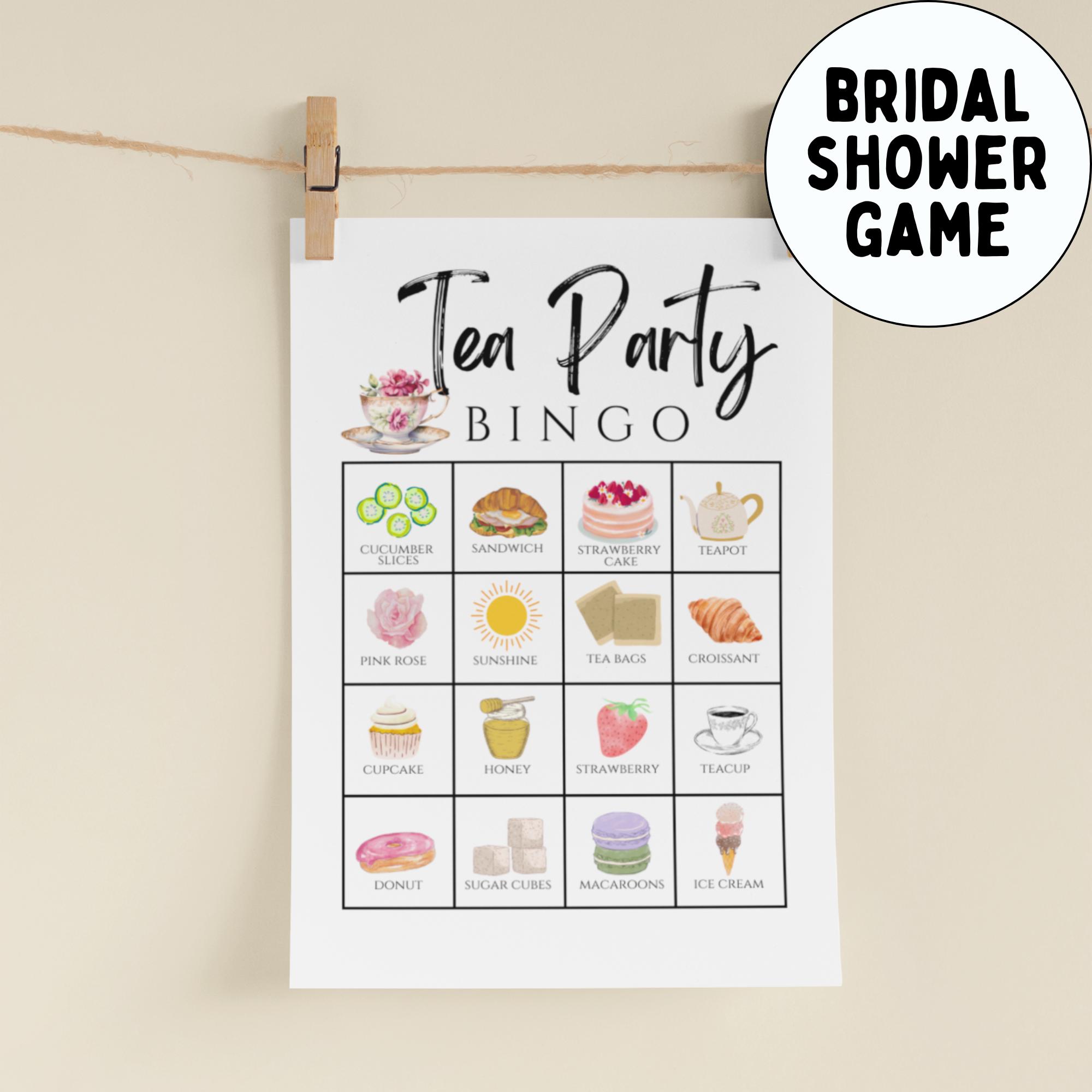 Printable Tea Party Bingo Game for Kids and Adults, Perfect Gift for ...