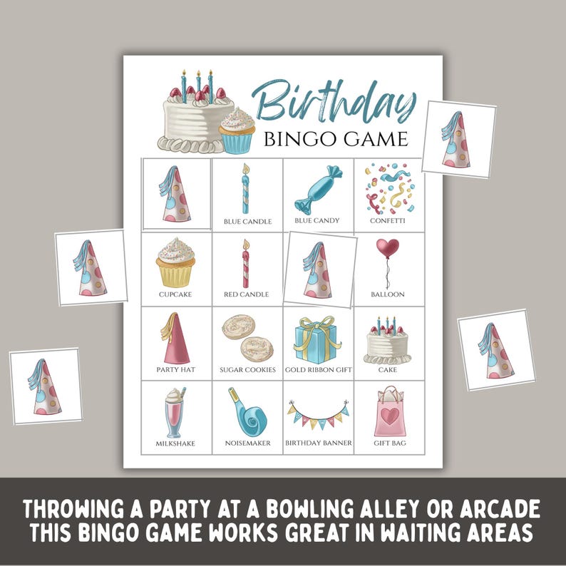 Birthday Bingo Game Printable, Colorful and Engaging Birthday Party ...