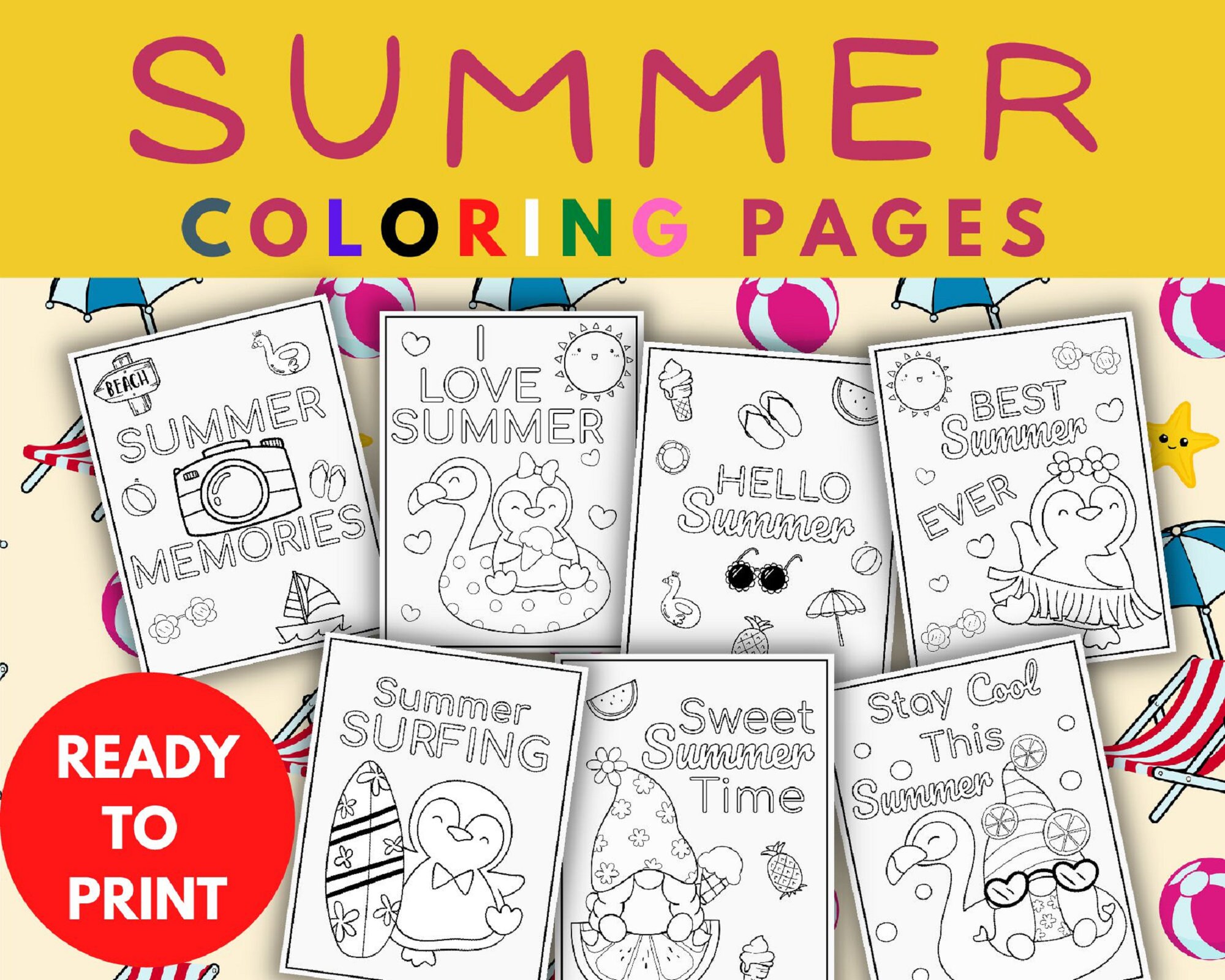 I Love Summer Coloring Pages