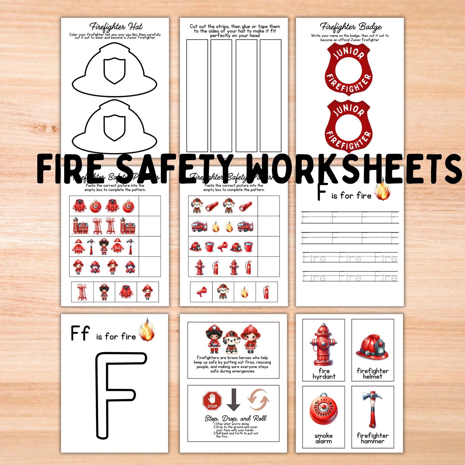 Fire Safety Preschool, Firefighter Worksheets, Interactive Signs, Bingo ...