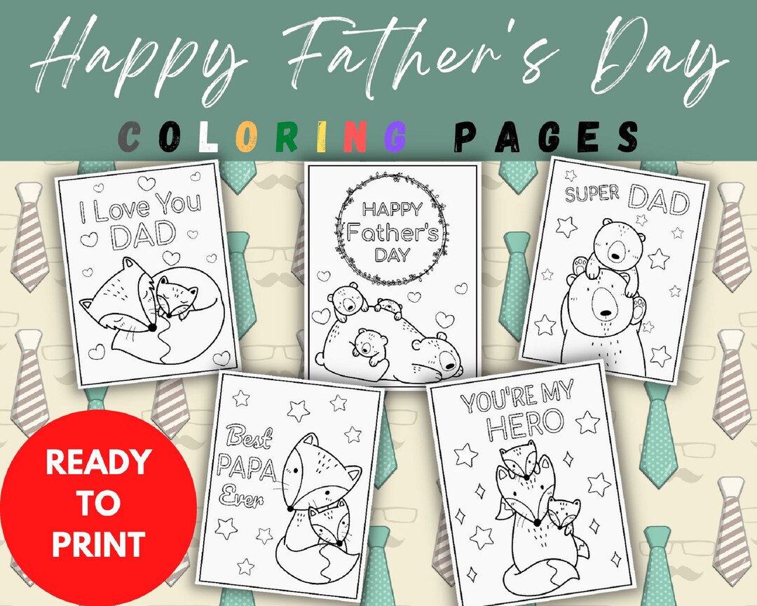 Father's Day Coloring Page, Gift for Dad, Dad Coloring Book for Kids ...