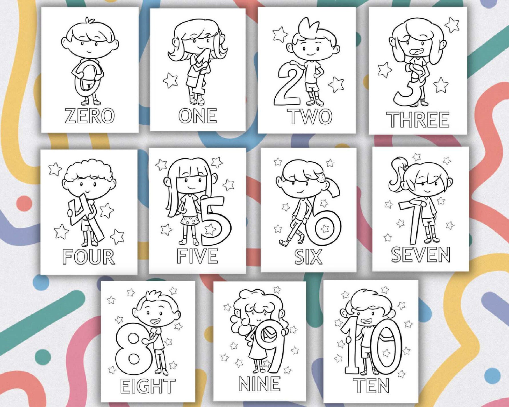 Number Coloring Pages, Preschool Worksheets Printable, Homeschool ...