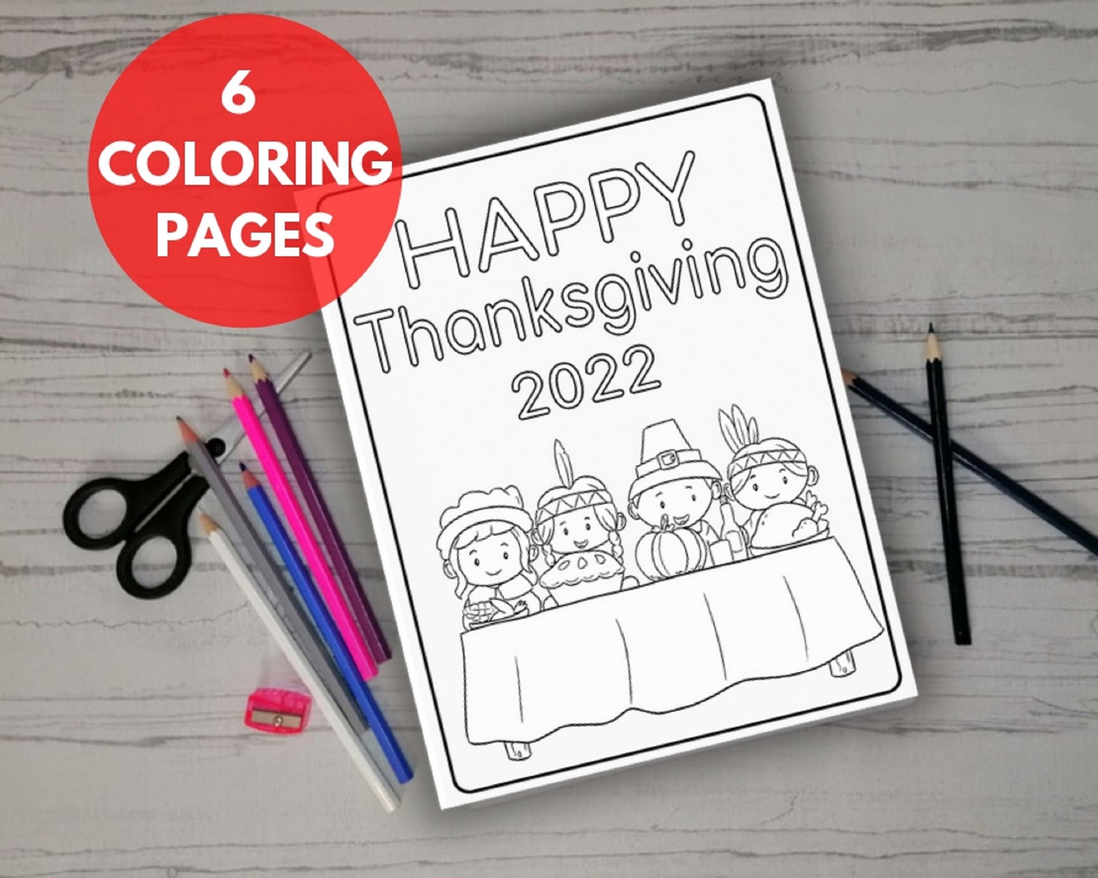 Thanksgiving Coloring Page Printable Homeschool Thanksgiving - Etsy