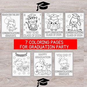 Graduation Coloring Pages, 2024 Graduate Printables, Gift for Graduate ...