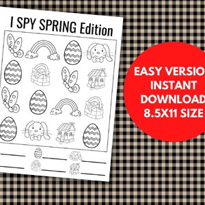 I Spy Games, Spring Printable Activities, Count and Color, Easter Games ...