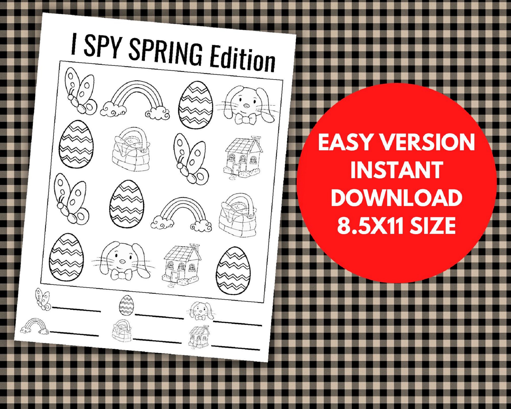 I Spy Games, Spring Printable Activities, Count and Color, Easter Games ...