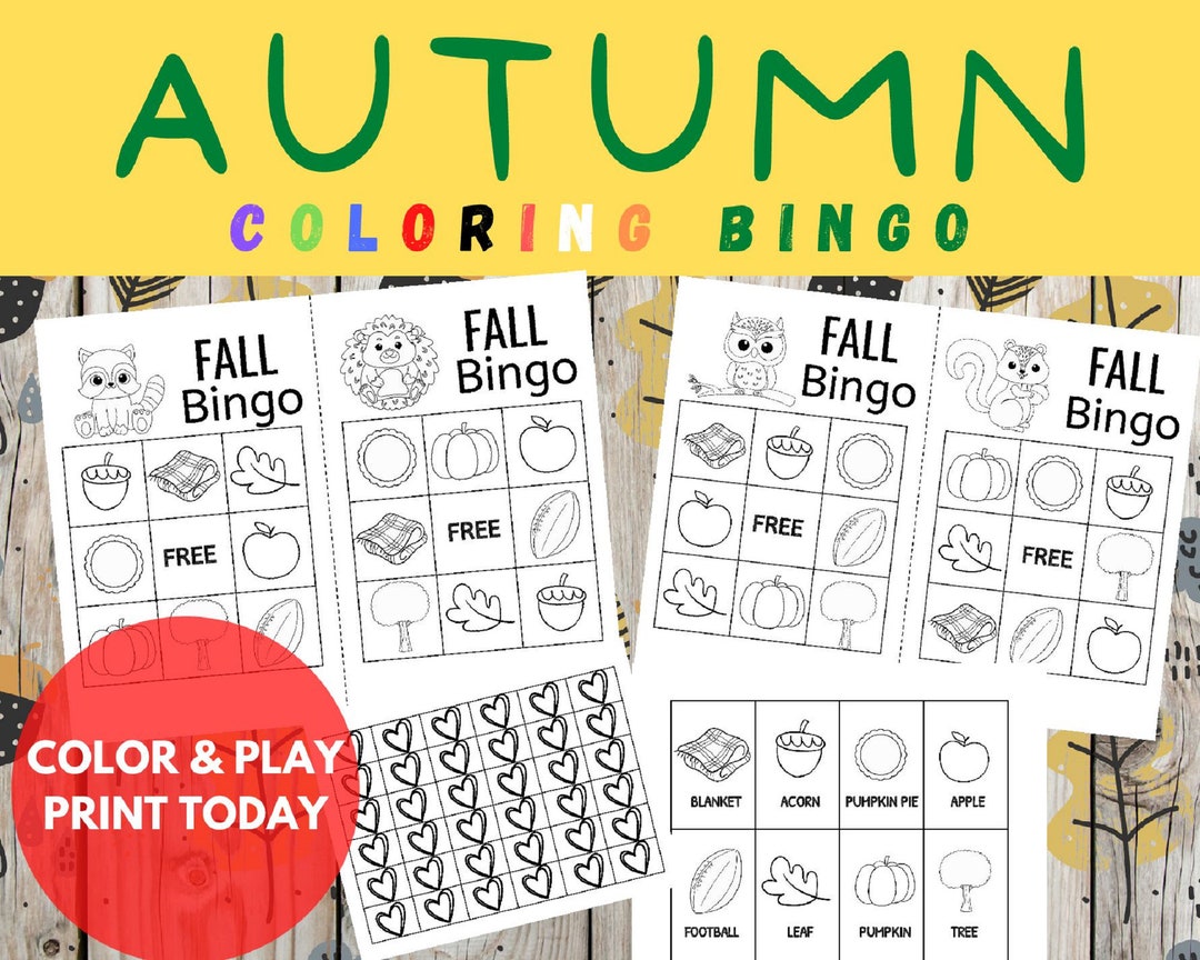 Fall BINGO Printable Fall Bingo for Kids Fall Party Games - Etsy