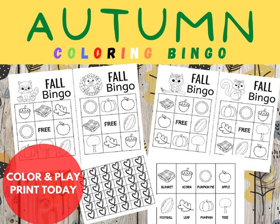 Fall BINGO Printable Fall Bingo for Kids Fall Party Games - Etsy