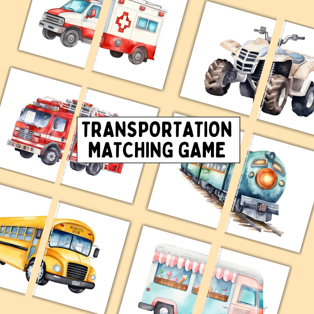 Transportation Puzzle, Game Printable, Engaging Transportation Themed ...