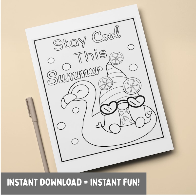 Printable Summer Coloring Pages for Kids, Fun Seasonal Art Activities ...