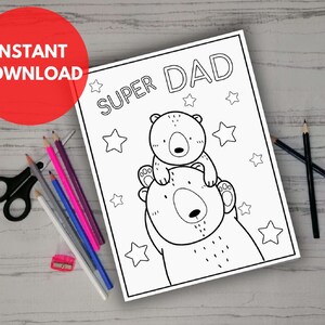 Father's Day Coloring Page, Gift for Dad, Dad Coloring Book for Kids ...