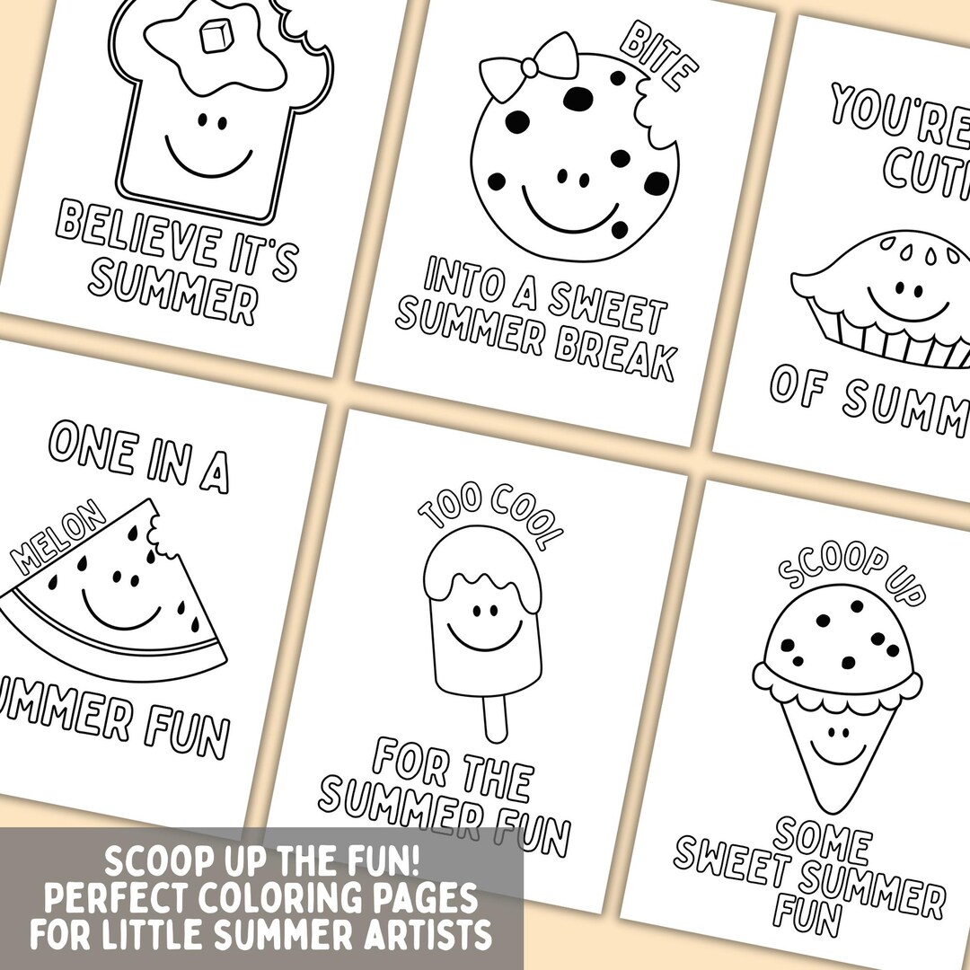 Summer Food Coloring Pages for Kids, Fun Printable Activity for ...