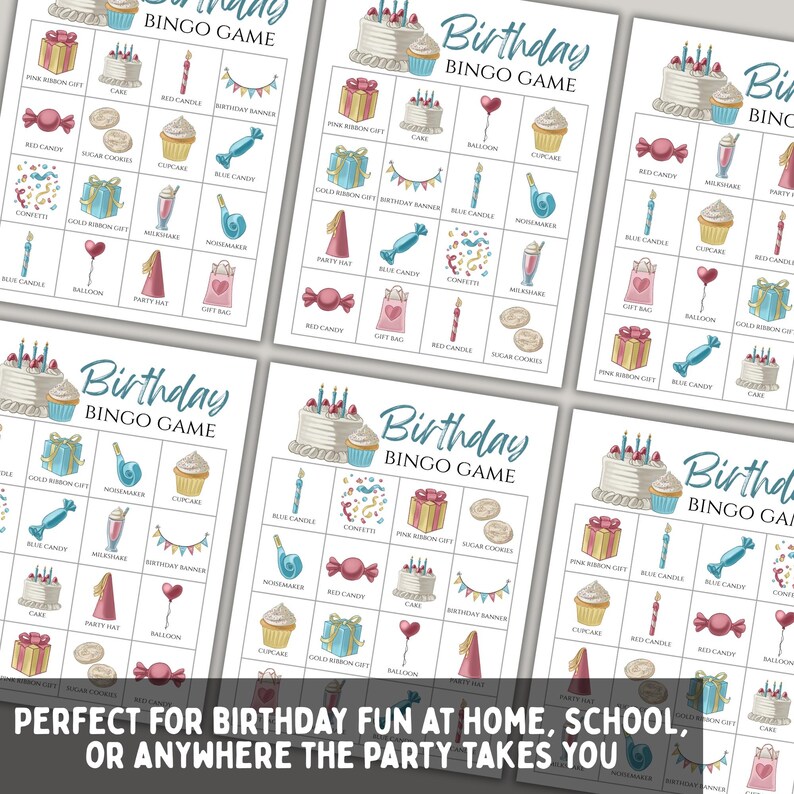 Birthday Bingo Game Printable, Colorful and Engaging Birthday Party ...