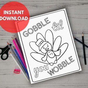 Thanksgiving Coloring Page Printable Homeschool Thanksgiving - Etsy