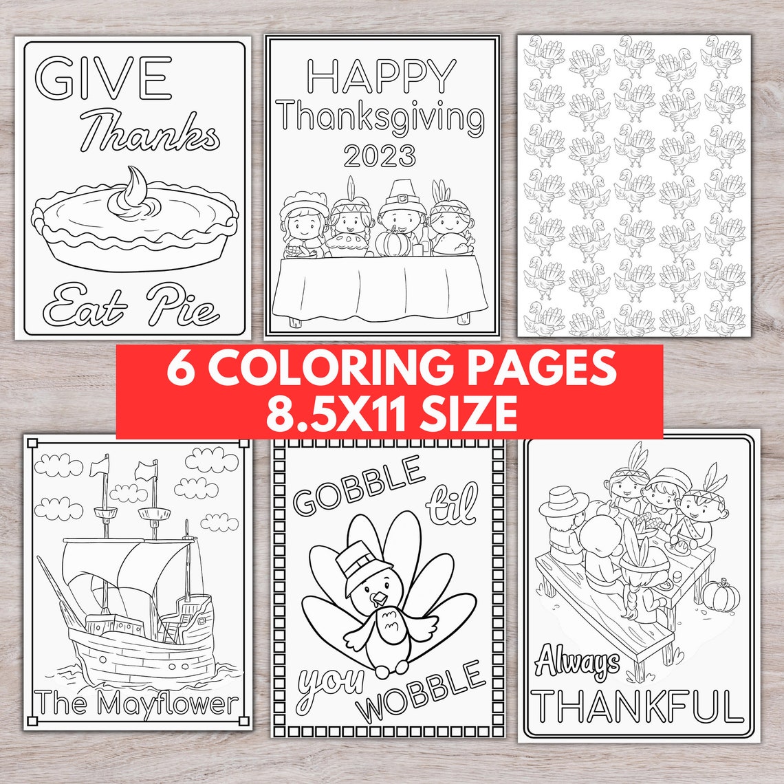 Thanksgiving Coloring Page Printable, Homeschool Thanksgiving, Fall ...