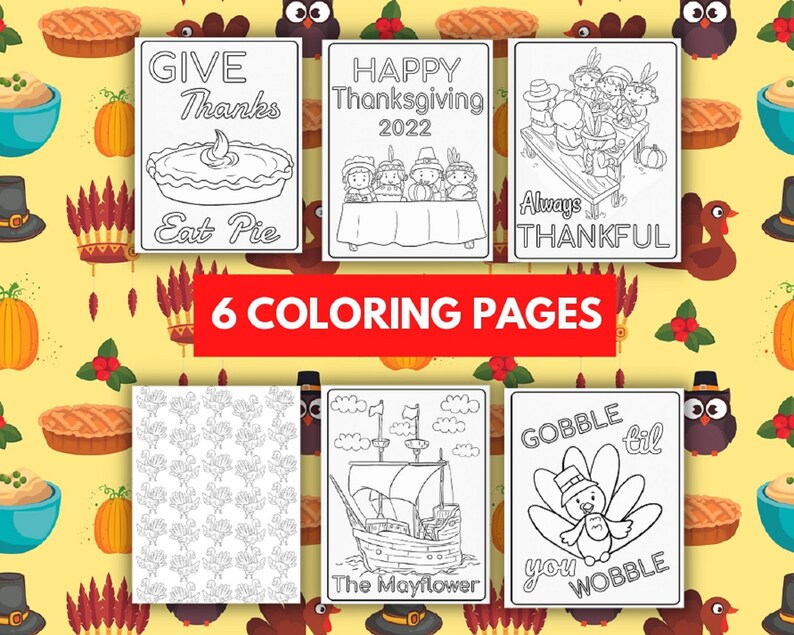 Thanksgiving Coloring Page Printable Homeschool Thanksgiving - Etsy