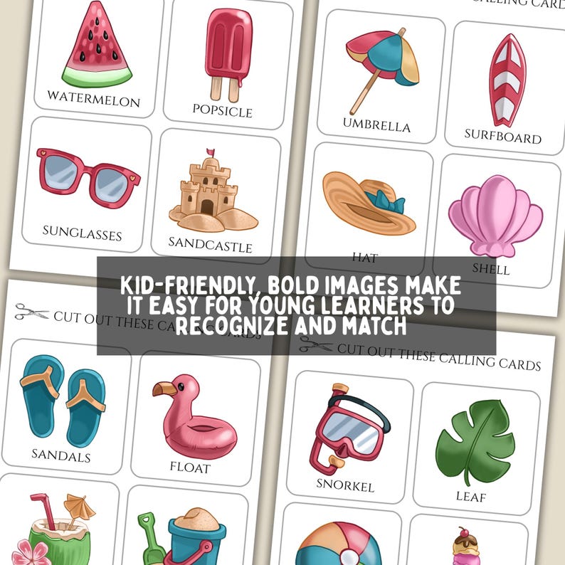 Beach Party Theme Bingo Game, Printable Summer Game for Beach ...