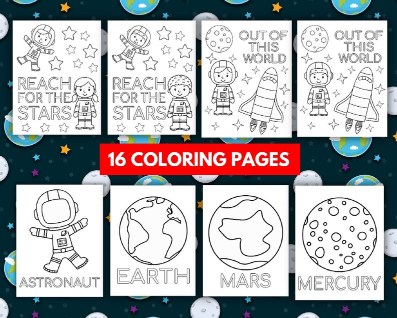 Astronaut Birthday Party, Outer Space Activities, Space Coloring Sheets ...