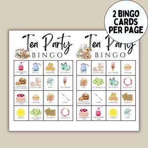 Printable Tea Party Bingo Game for Kids and Adults, Perfect Gift for ...
