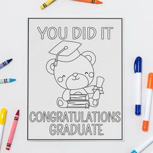 Graduation Coloring Pages, 2024 Graduate Printables, Gift for Graduate ...