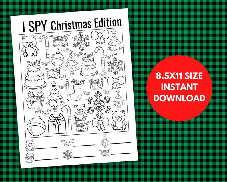 Christmas I Spy, Christmas Games for Kids and Adults, Stocking Stuffers ...